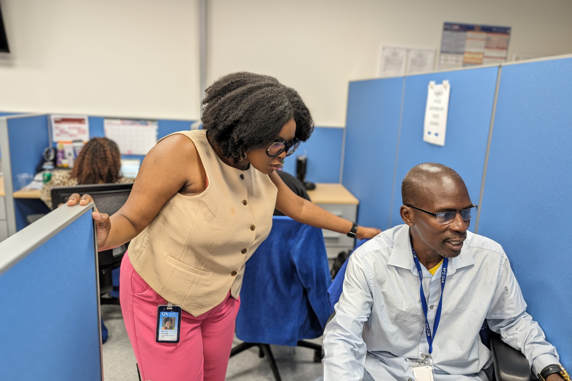 QSR Staff Manilla and Gee working in the new office space